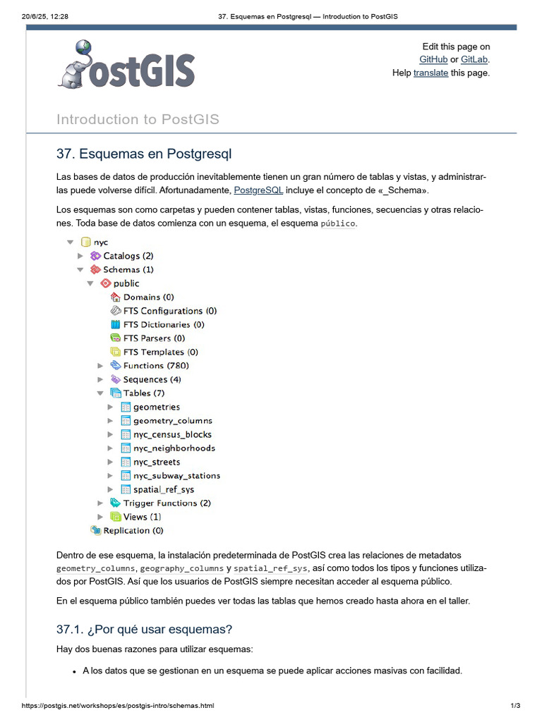 Esquemas en Postgresql - Introduction To PostGIS | PDF | Postgre Sql | Gestión de datos