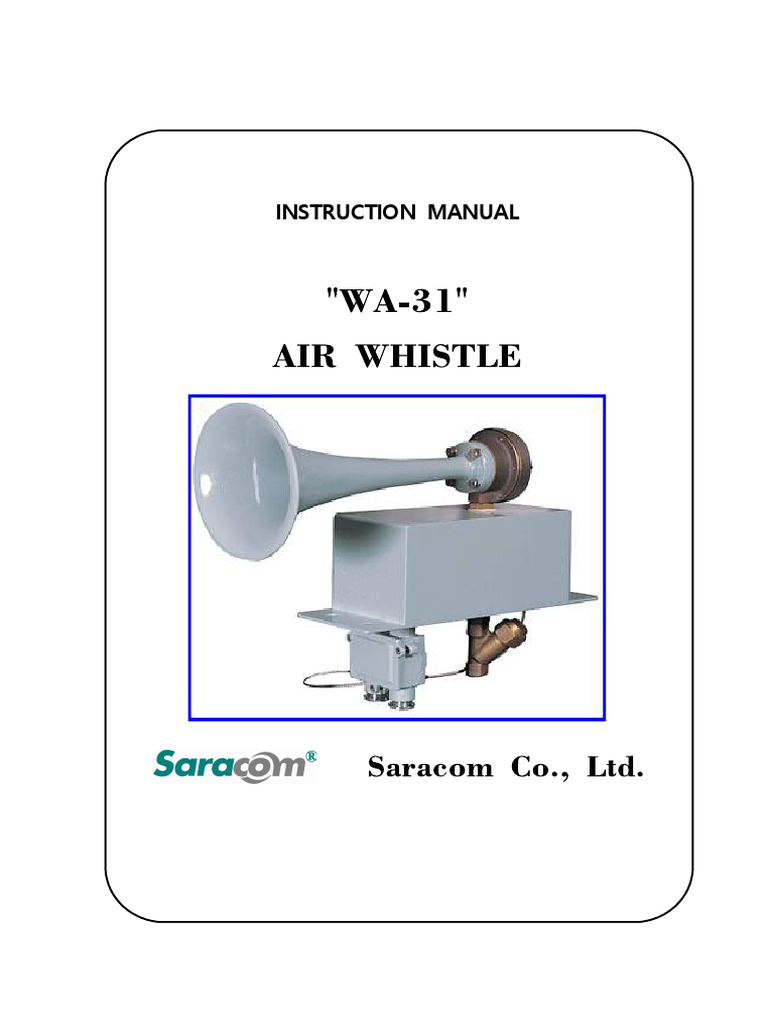 Instruction Manual Air Whistle | PDF | Valve | Equipment