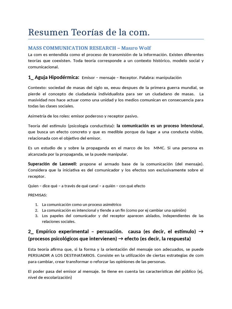 Resumen Intro. A Los Estudios de La Com. | PDF | Comunicación | Sociedad
