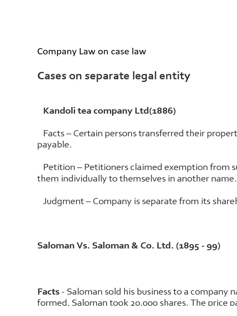 Key Cases in Company Law | PDF | Fiduciary | Workers' Compensation