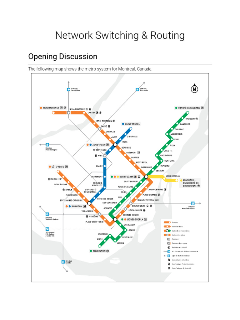 Montreal Metro Routing & Network Switching | PDF | Computer Network ...