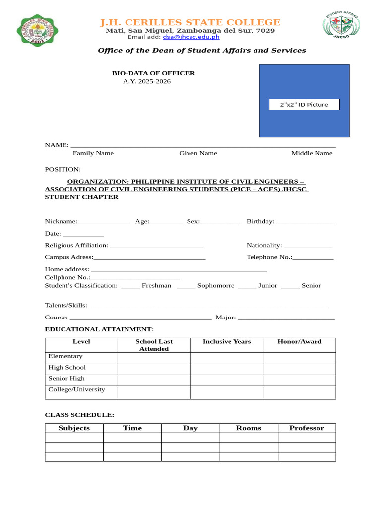 Bio Data Form | PDF