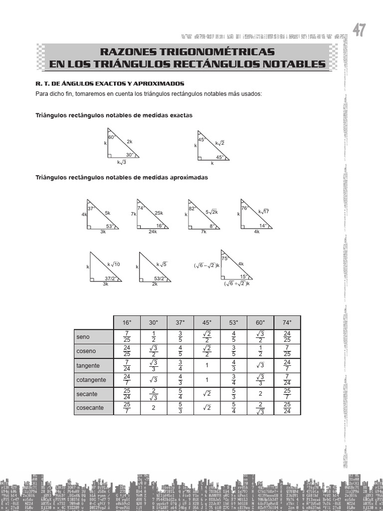 RT de Angulos Notables | PDF | Funciones trigonométricas | Geometria ...