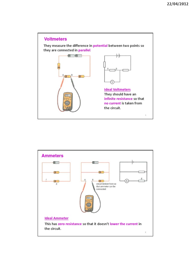 CARDS - Ammeters, Voltmeters & Potential Dividers | PDF | Volt ...