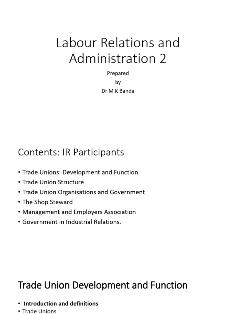 Labour Relations and Administration 2 | PDF | Trade Union | Employment