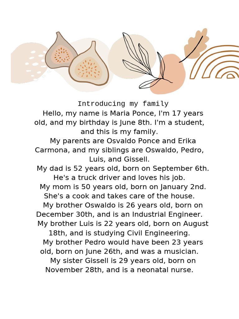 Meet the Ponce Family: A Brief Introduction | PDF