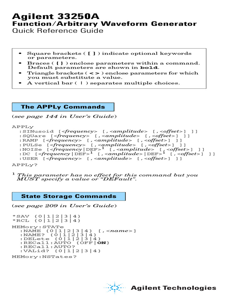 Function Generator Command Reference | PDF | Frequency Modulation ...