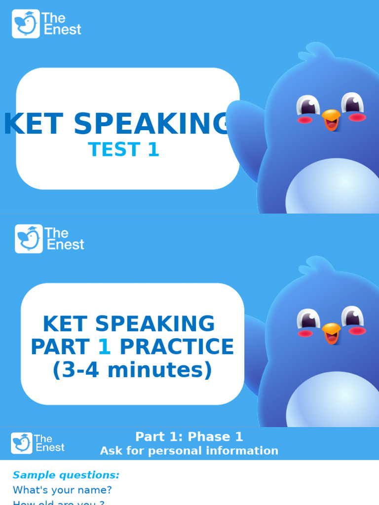 KET Speaking Test 1 (2020) | PDF | Linguistics