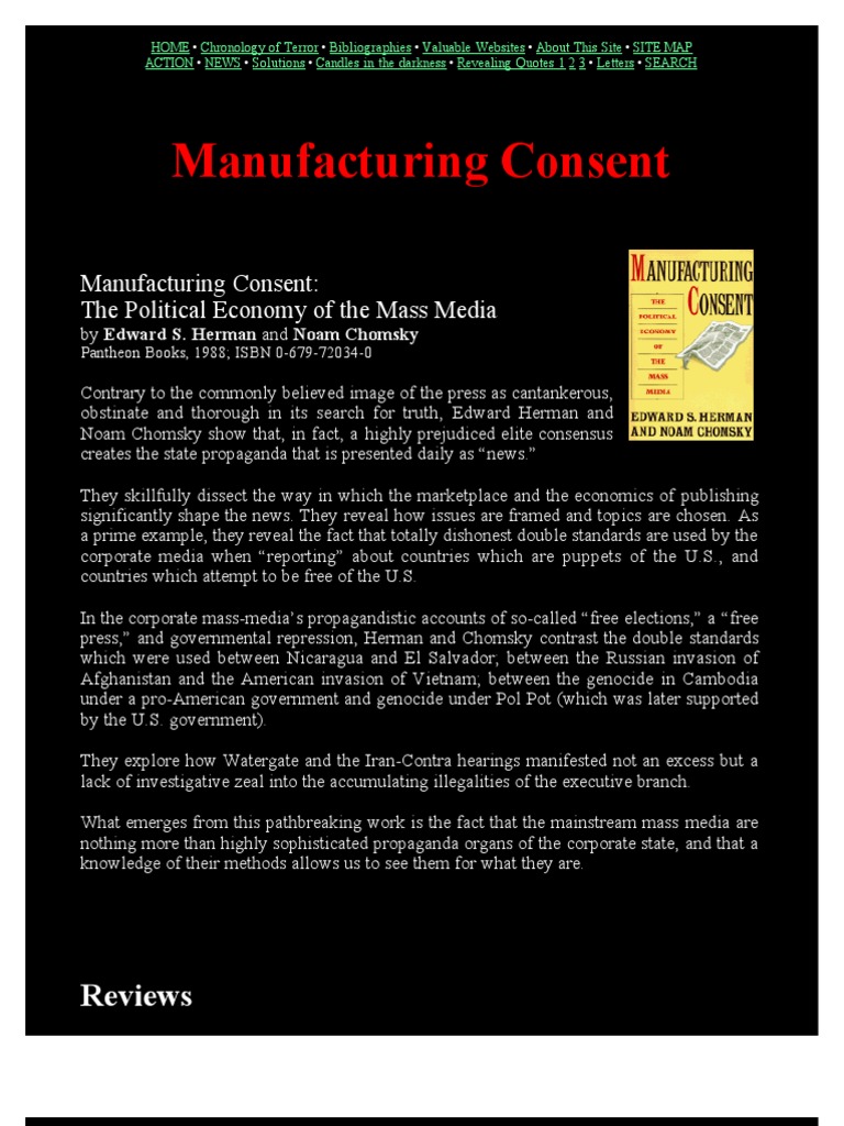 Manufacturing Consent | PDF | Noam Chomsky | Propaganda