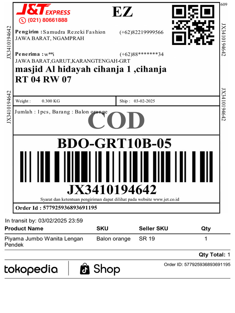 02-03 - 22-41-54 - Shipping Label+packing List | PDF
