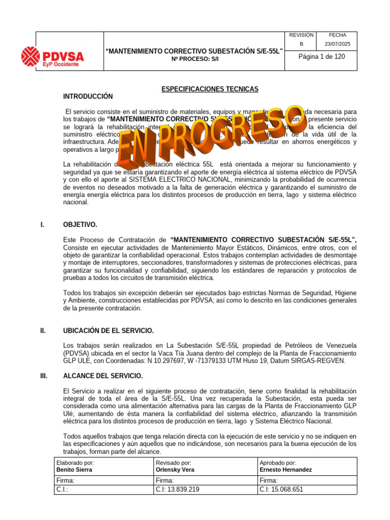 Especificaciones Técnicas. Rev. B REV D. QUEVEDO 02-08-2025 | PDF | Ingenieria Eléctrica ...