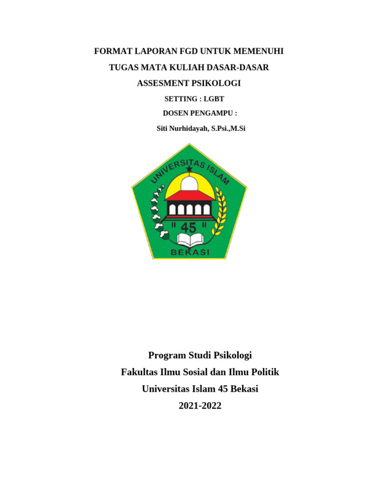 Format Laporan FGD | PDF