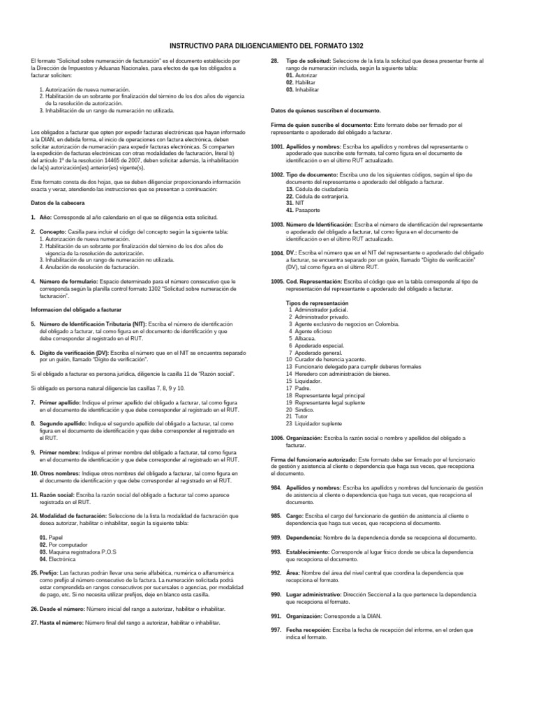 Formulario 1302 2013 | PDF
