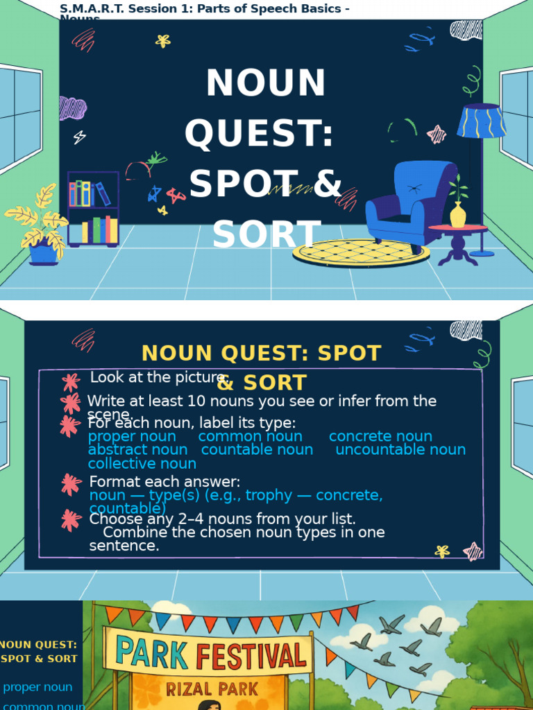 SMART Session 1 Parts of Speech Basics - Nouns | PDF