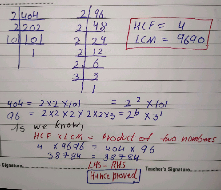Find HCF and LCM of | PDF