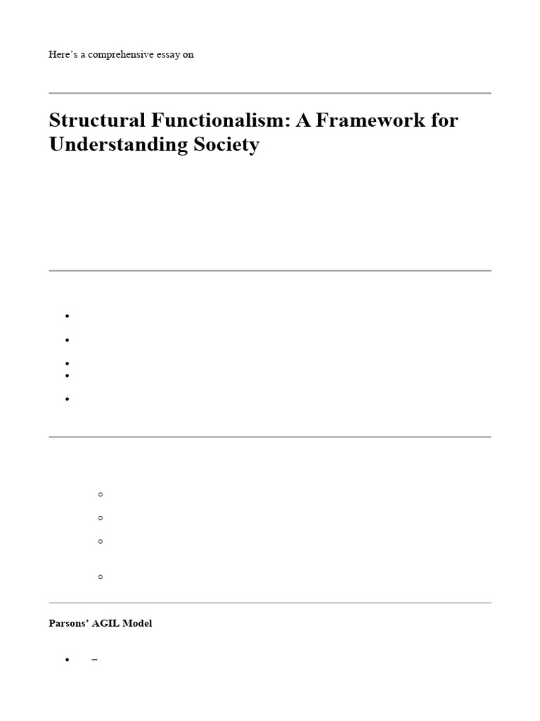 Understanding Structural Functionalism | PDF | Social Psychology ...