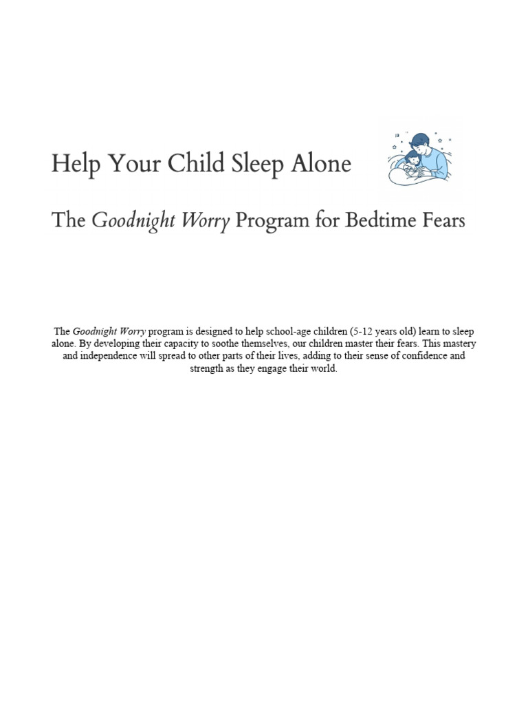 Goodnight Worry Program for Kids | PDF | Anxiety | Sleep