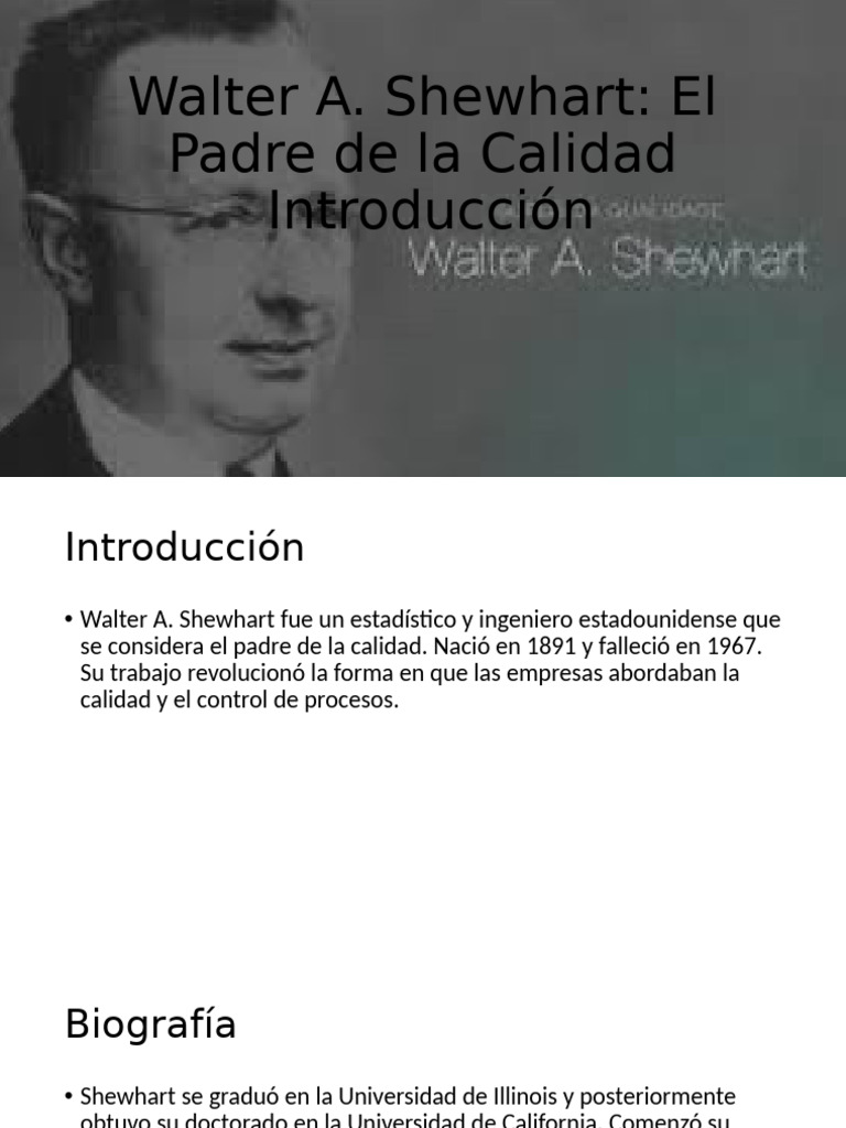 Walter A. Shewhart: Padre de la Calidad | PDF