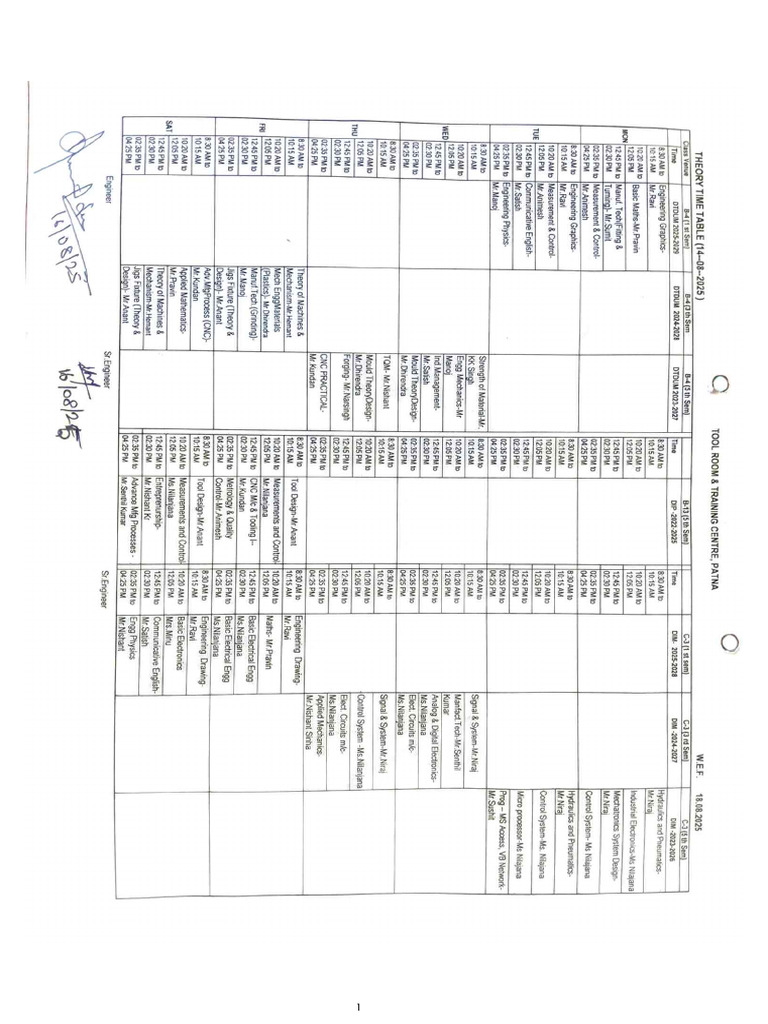 Time Table | PDF