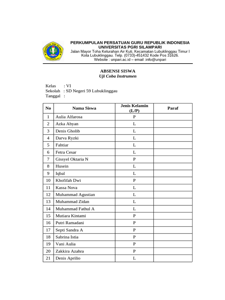 Absen Validasi Sindi Print | PDF