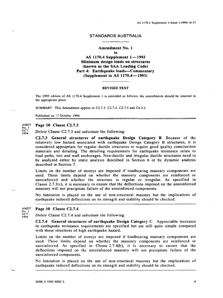 AS 1170.4 Earthquake Load Amendments | PDF | Earthquake Engineering ...
