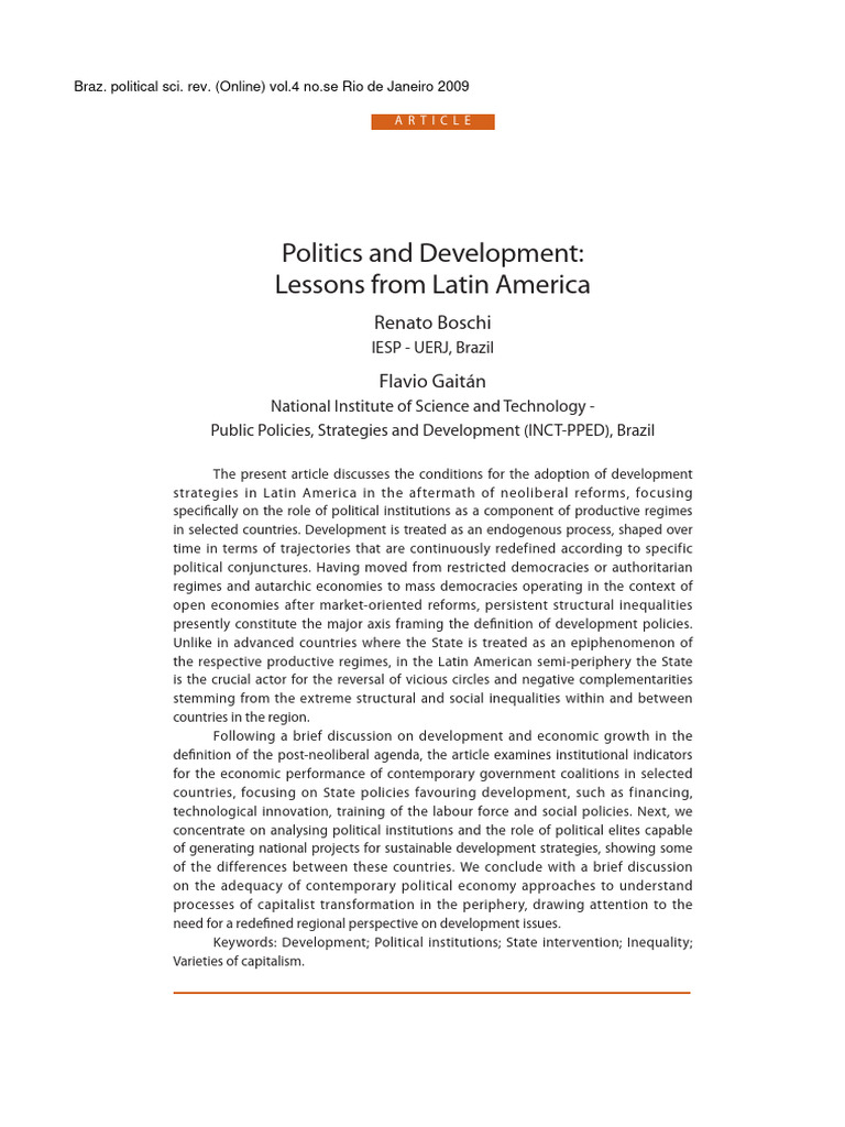 Latin America's Political Development Strategies | PDF | Neoliberalism ...