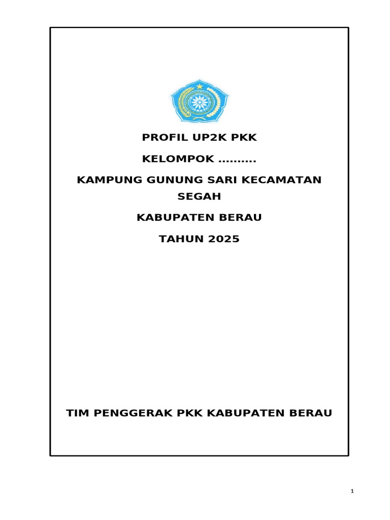 Profil UP2K PKK Kampung Gunung Sari 2025 | PDF