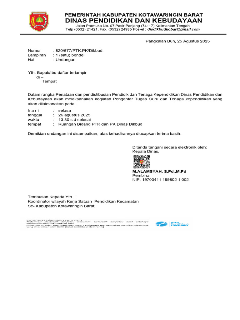 Undangan Pengantar Tugas | PDF