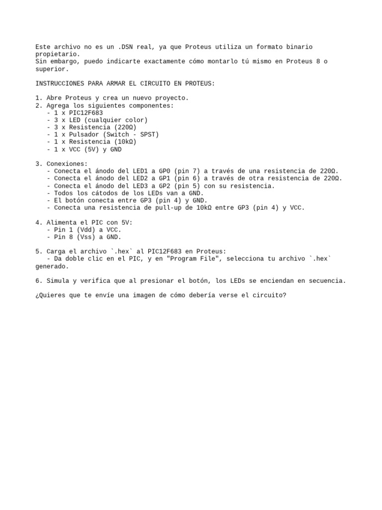 Instrucciones Proteus | PDF