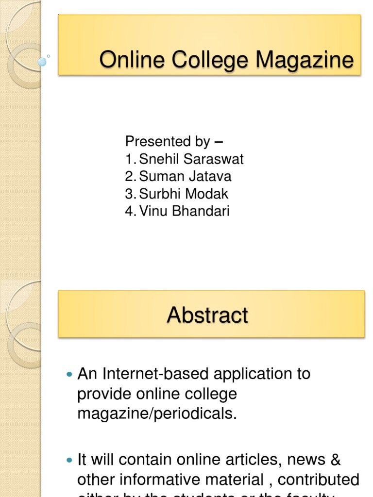 Online College Magazine Platform | PDF