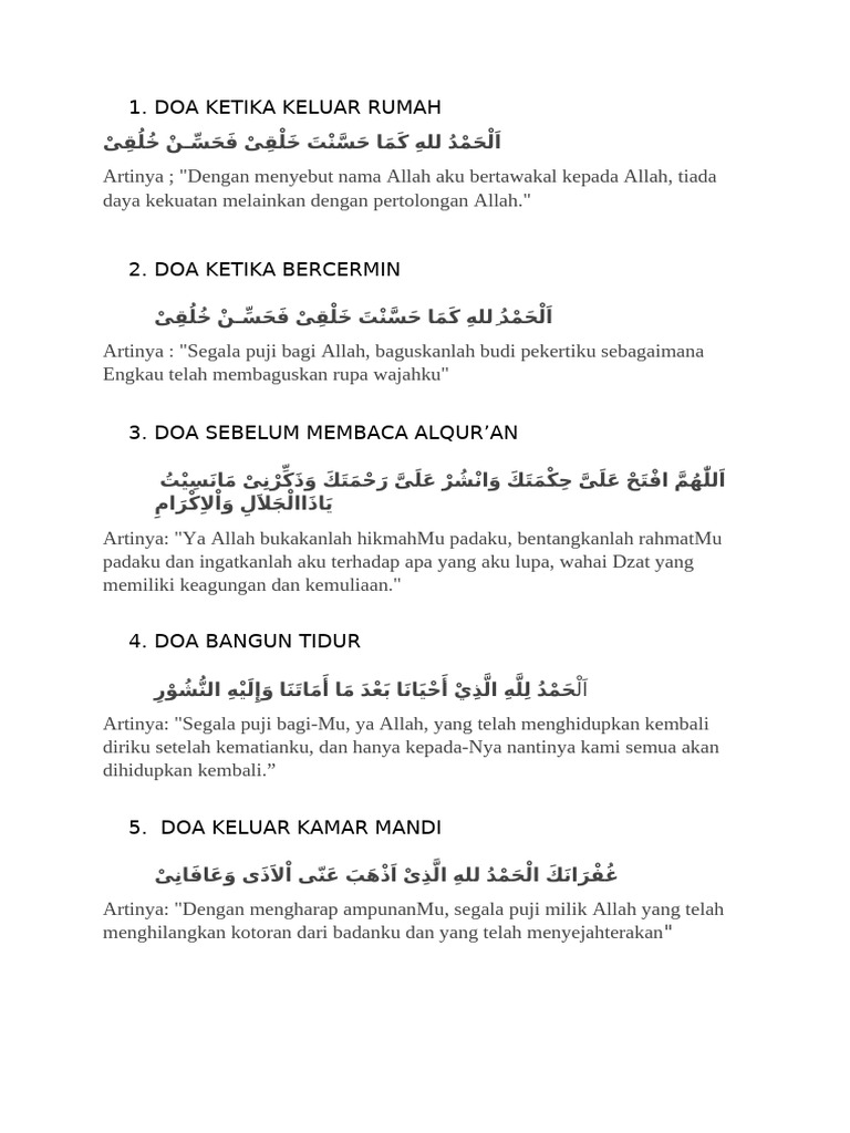 Doa - Pendek | PDF