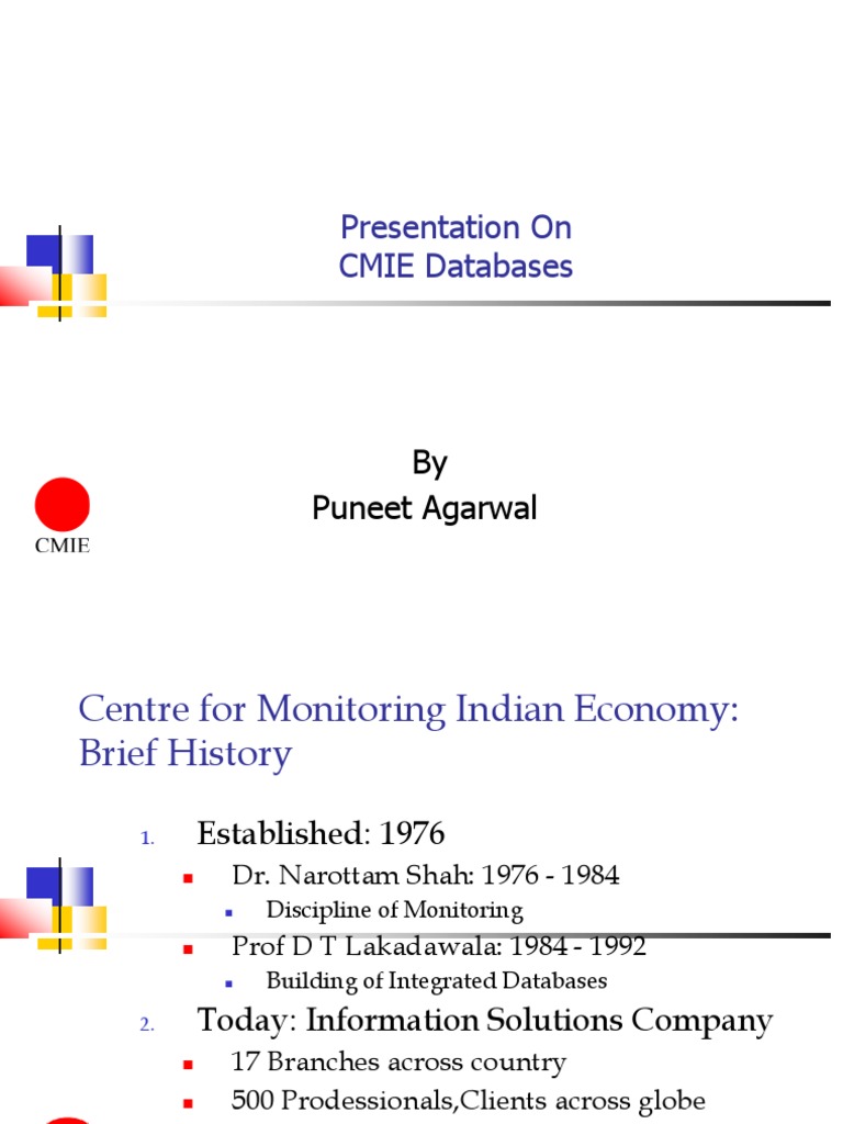 CMIE Services | PDF | Economy Of India | Databases