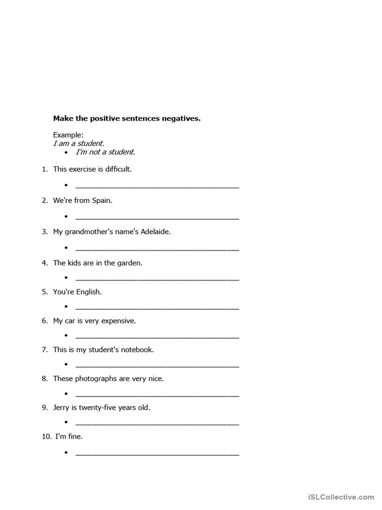 Transforming Sentences to Negatives | PDF