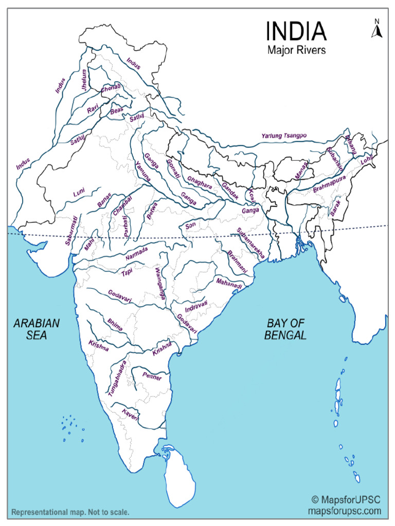 Major Rivers in India Map Transformed | PDF