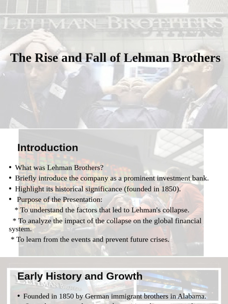 Lehman Brothers: Rise, Fall, and Impact | PDF | Subprime Mortgage ...