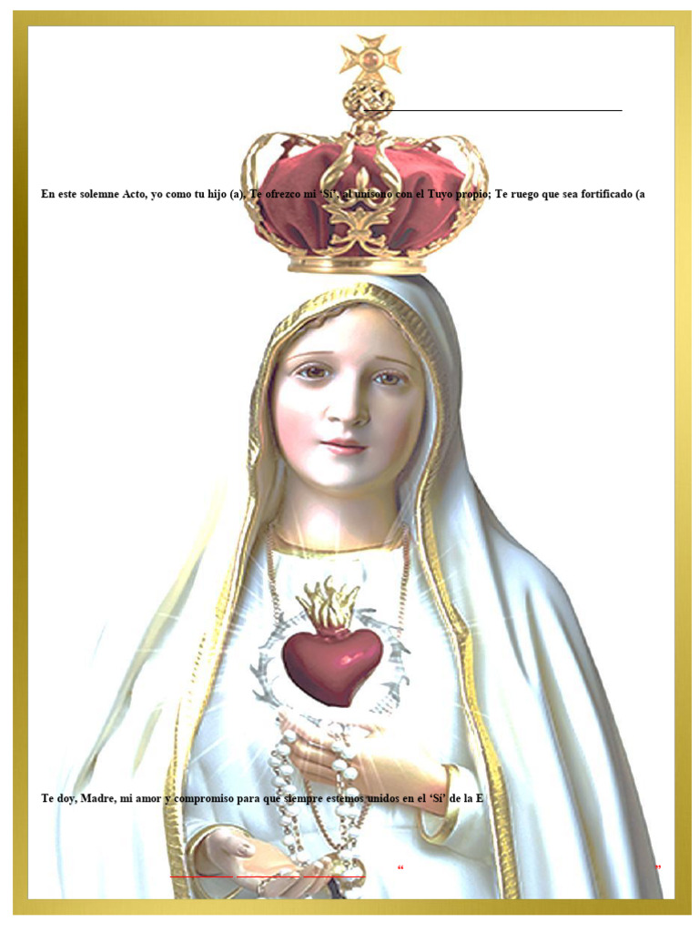 Consagración al Inmaculado Corazón de María | PDF | eucaristía | Oración