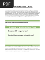 Restaurant Math Calculations Key | PDF | Foods | Food And Drink