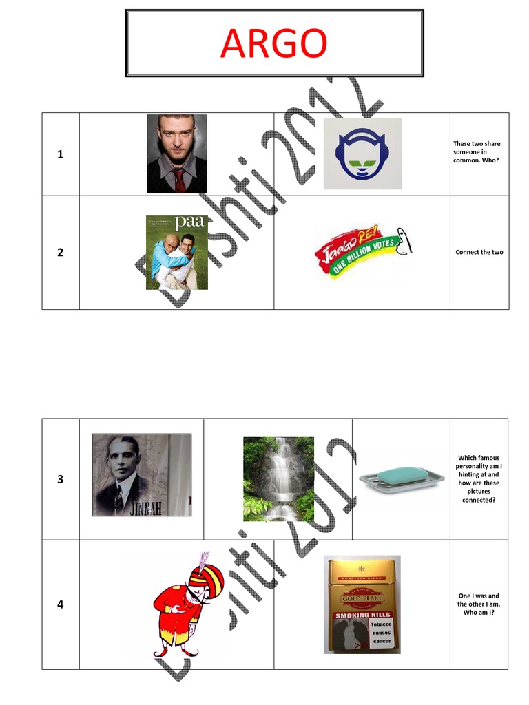 Picture Connection Quiz Challenge | PDF | Nature