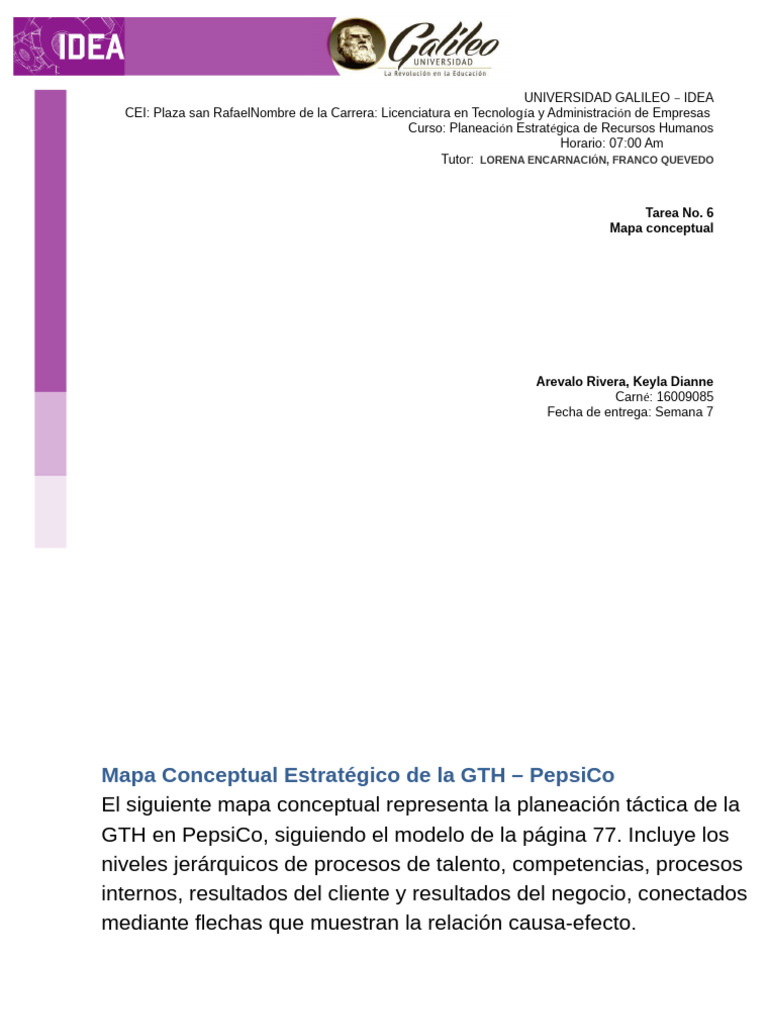 PepsiCo Mapa Conceptual GTH | PDF