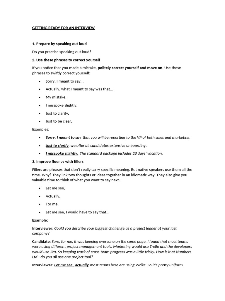 Interview Preparation Techniques | PDF | Linguistics