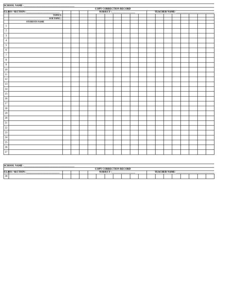 Class Test Records and Corrections | PDF