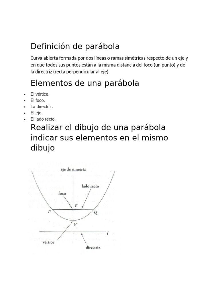 Definición de Parábola | PDF