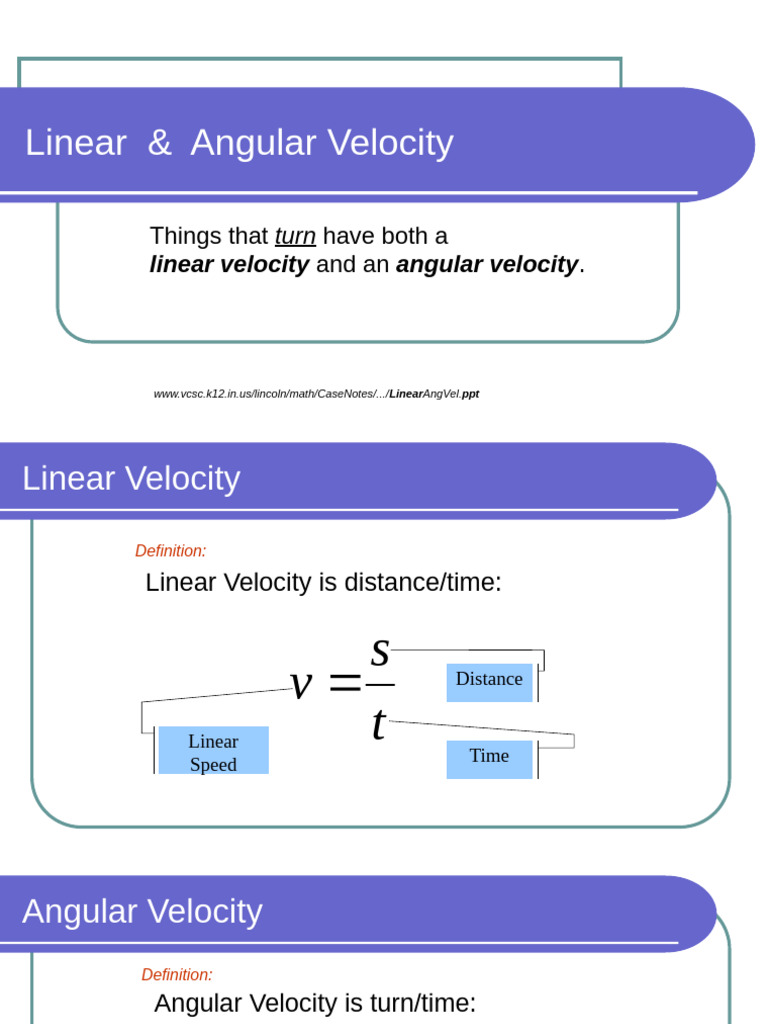 Linear and Angular Velocity Explained | PDF | Angle | Motion (Physics)