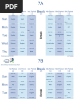 Timetable AlRowad International Schools, KSA, Riyadh 3 | PDF