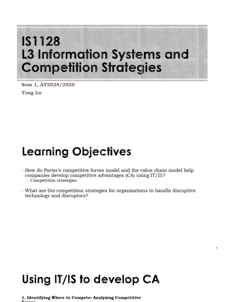 L3-Information Systems and Competition Strategies | PDF | Business ...
