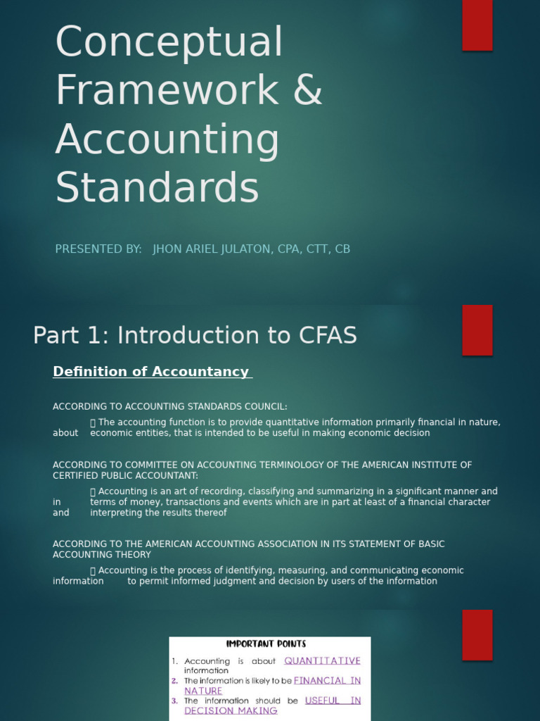 Conceptual Framework Accounting Standards | PDF