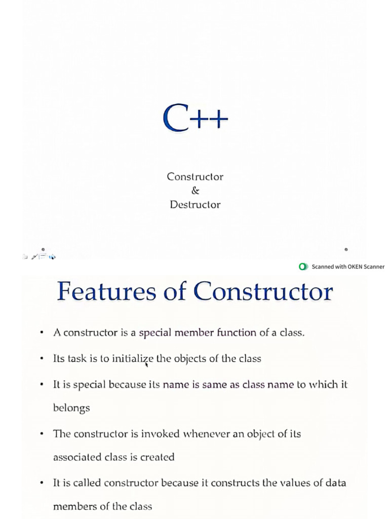 Constructor & Destructor | PDF