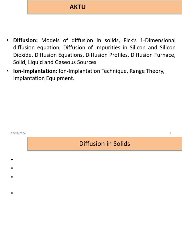 Unit 4 VLSI Technology 5th Sem | PDF | Doping (Semiconductor) | Diffusion