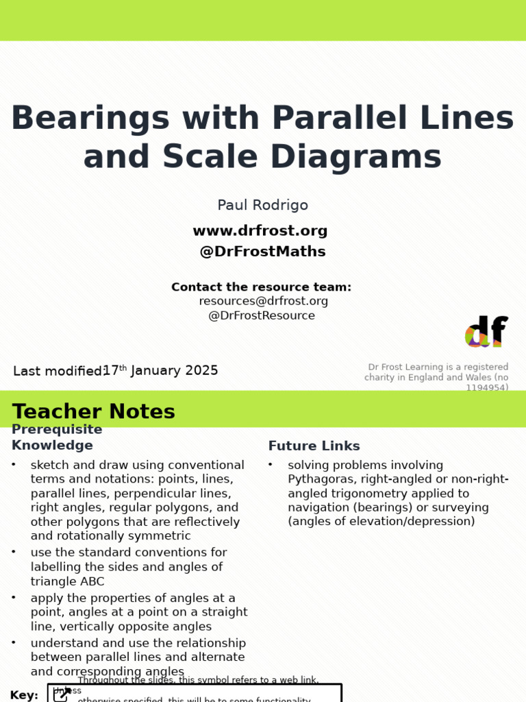 Bearings and Parallel Lines Lesson Guide | PDF | Angle | Trigonometry