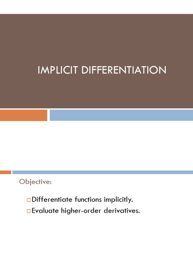 Implicit Differentiation & Derivatives Guide | PDF | Derivative | Equations
